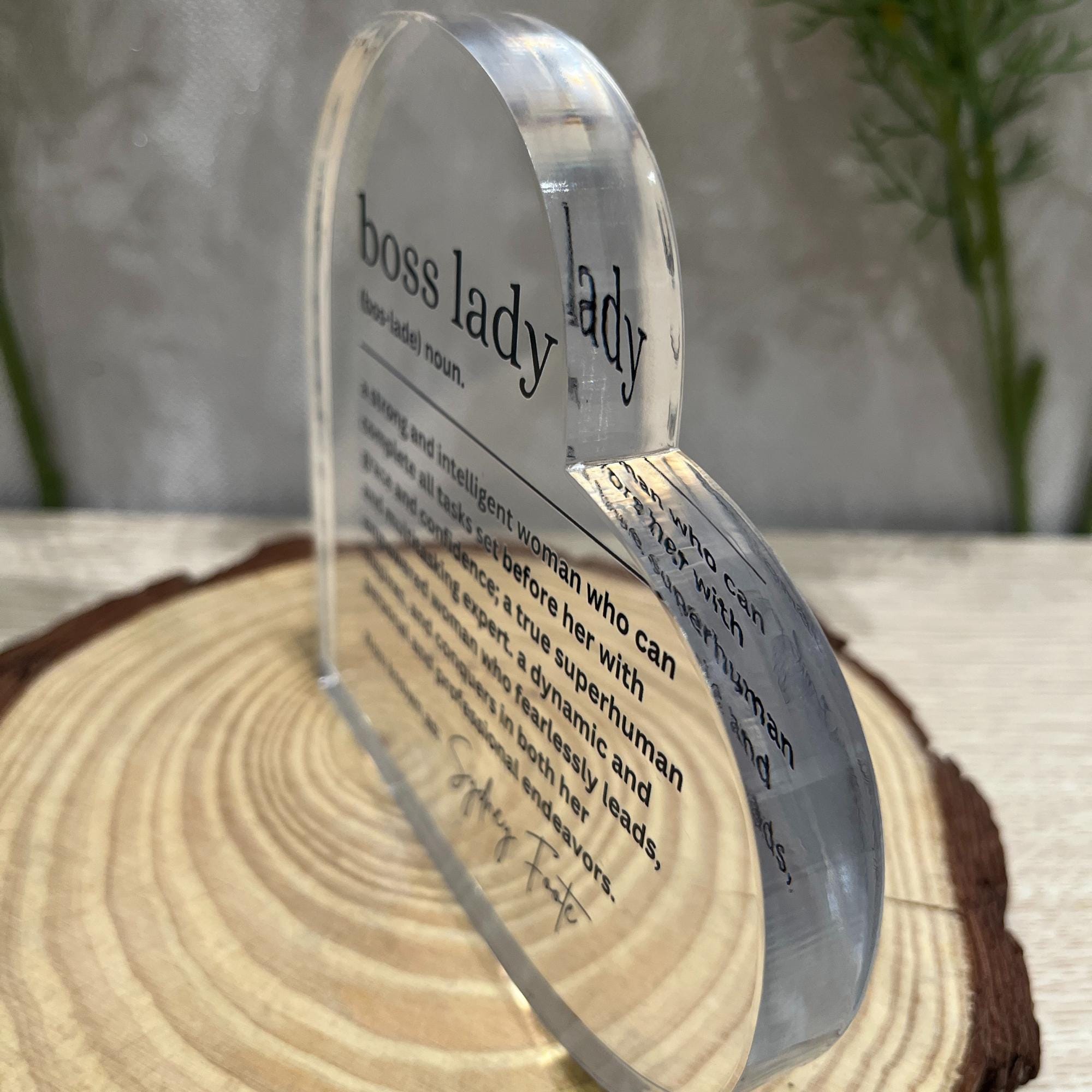Personalized Boss Lady Acrylic Plaque, Funny New Business Owner Gift ...