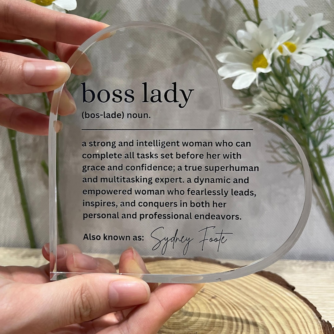 Personalized Boss Lady Acrylic Plaque, Funny New Business Owner Gift ...