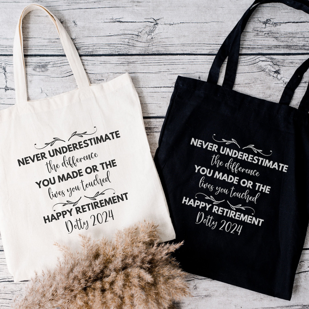 Personalized Retirement Tote Bag Gift, Retirement Party Gifts ...