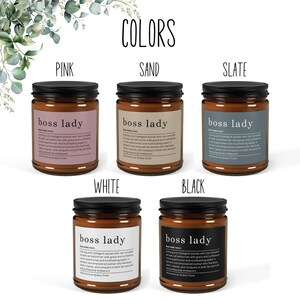 Personalized Boss Lady Candle, Custom Funny New Business Owner Gift for ...