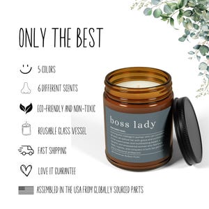 Personalized Boss Lady Candle, Custom Funny New Business Owner Gift for ...