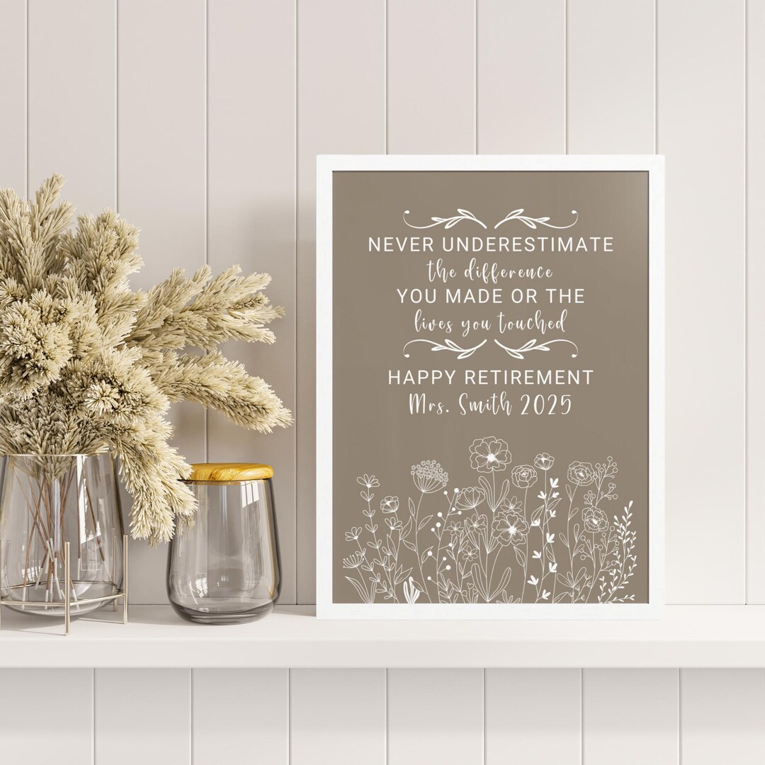 Personalized Retirement Wall Art Gift, Custom Retirement Gift for Boss ...