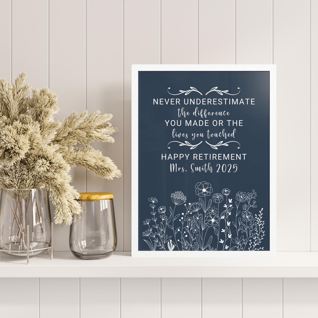 Personalized Retirement Wall Art Gift, Custom Retirement Gift for Boss ...
