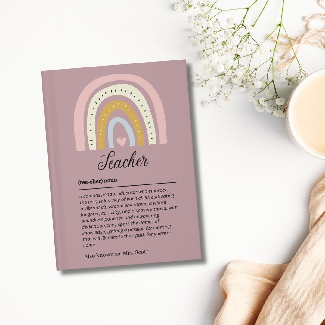 Personalized Teacher Journal Gift, Teacher Appreciation Custom Journal ...