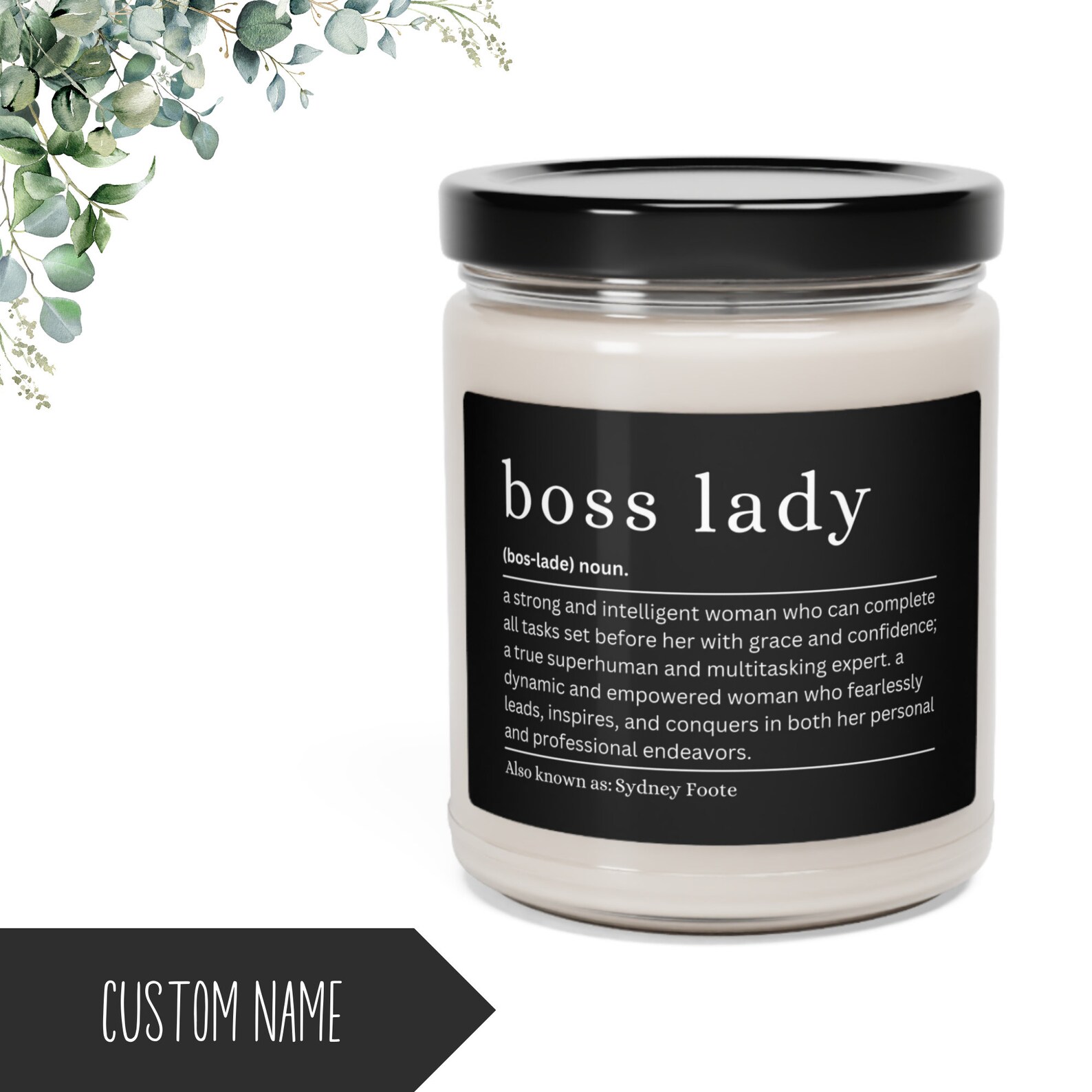 Personalized Boss Lady Definition Candle, Funny New Business Owner Gift ...