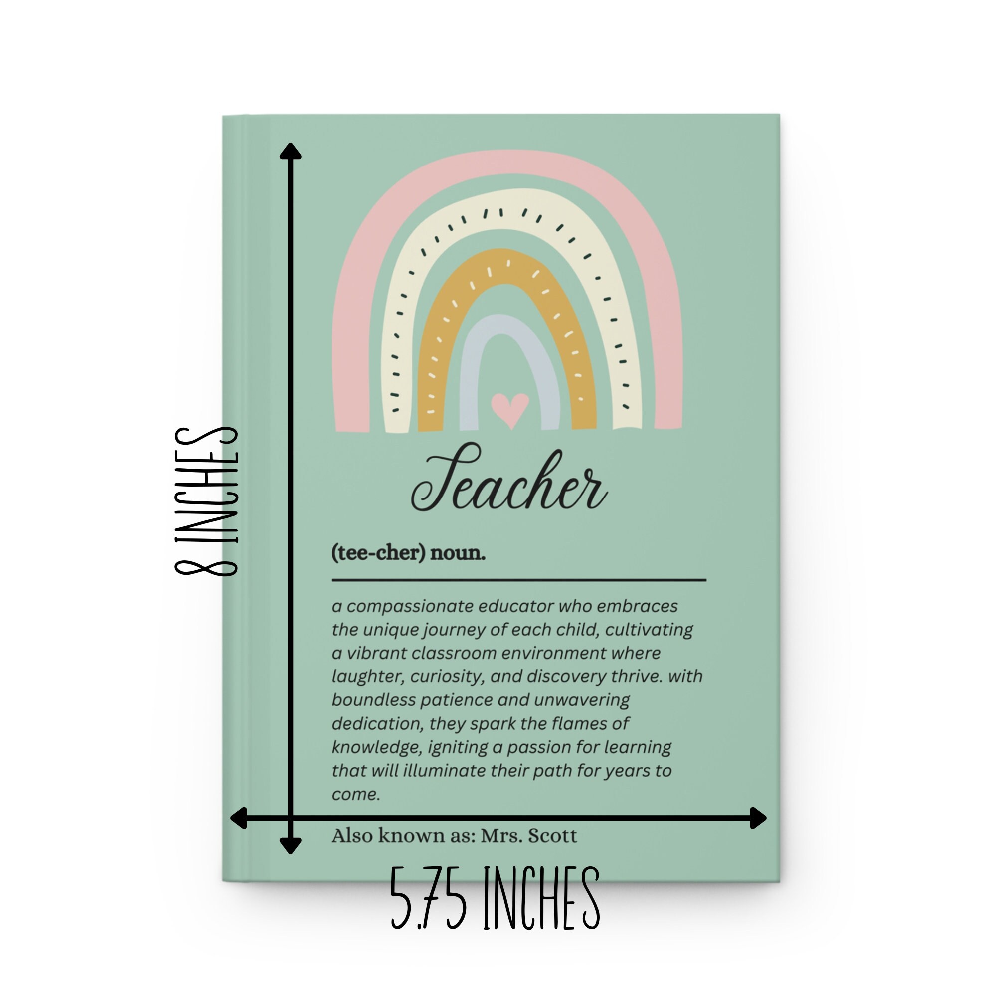 Personalized Teacher Journal Gift, Teacher Appreciation Custom Journal ...