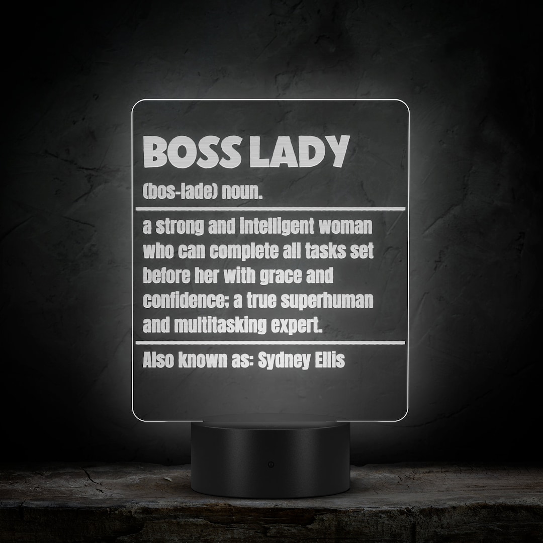 Personalized Boss Lady Led Sign Acrylic Light, Funny New Business Owner ...
