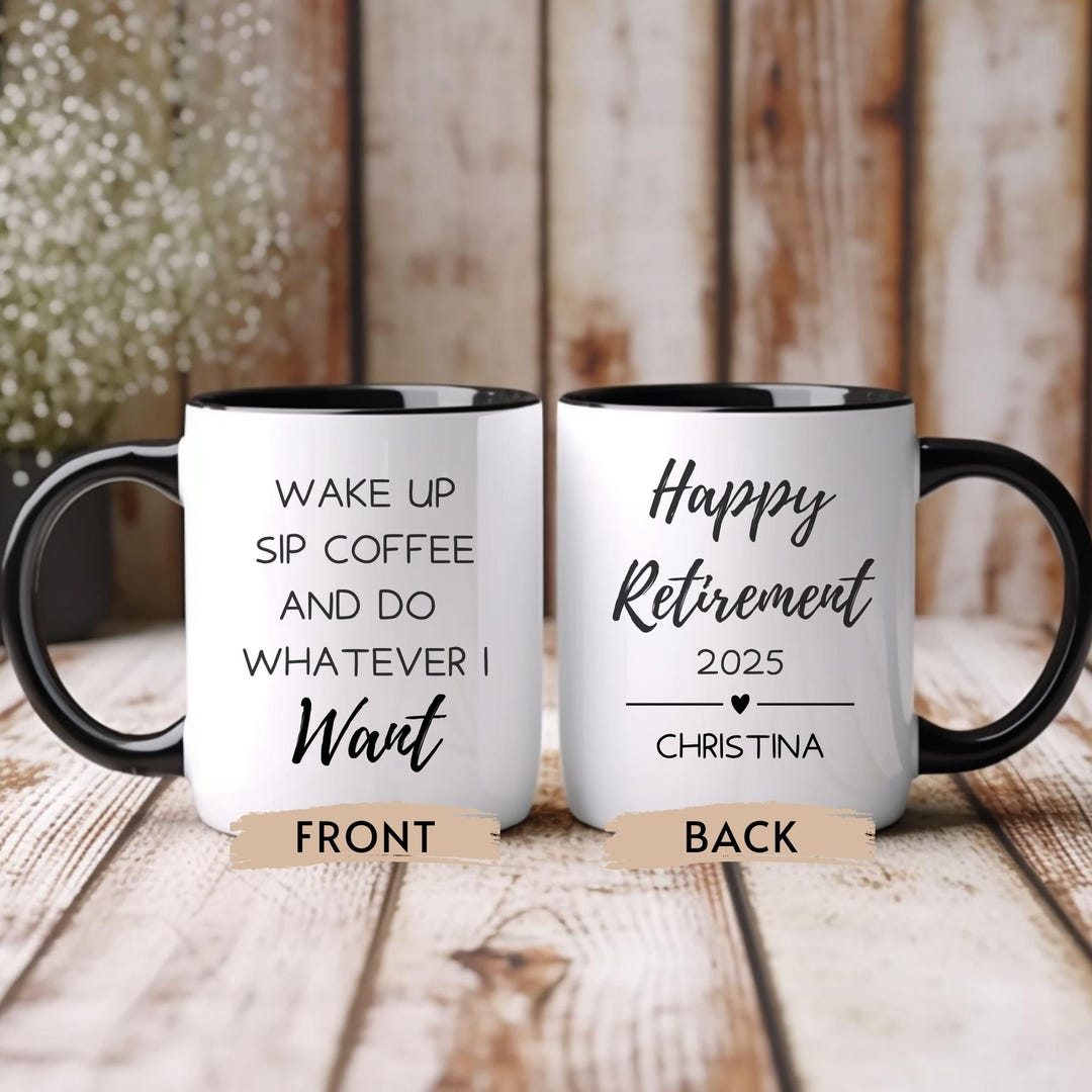Personalized Retirement Coffee Mug, Happy Retirement Cup, Custom ...