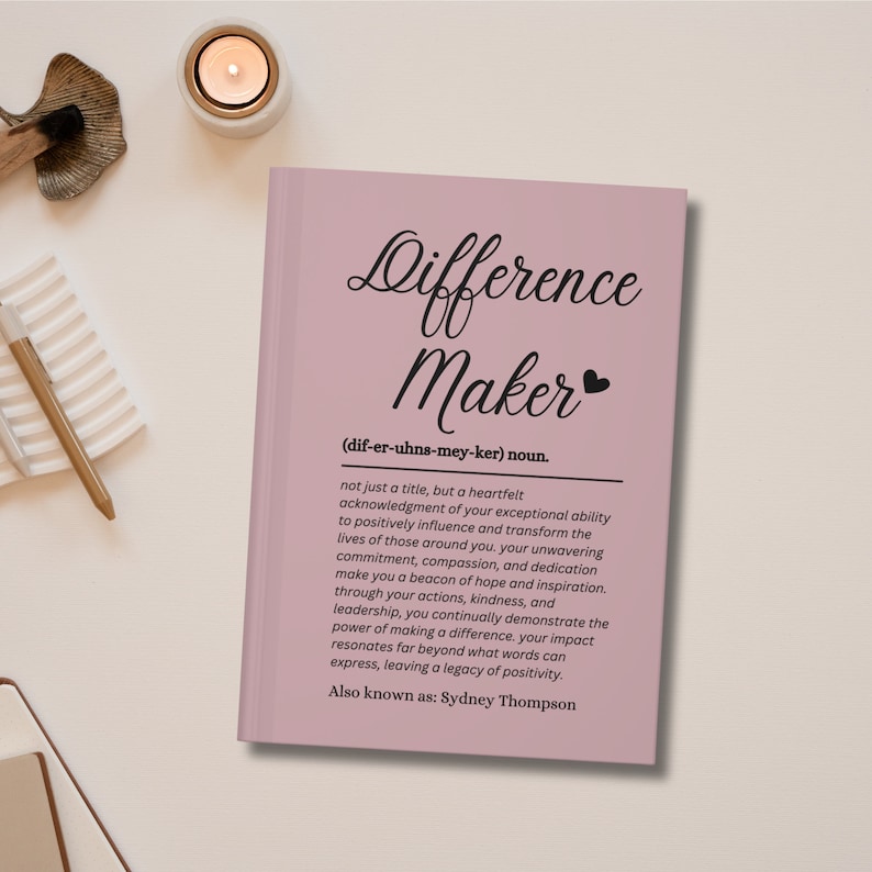 Difference Maker Journal Personalized Thank You Notebook for Coworker ...