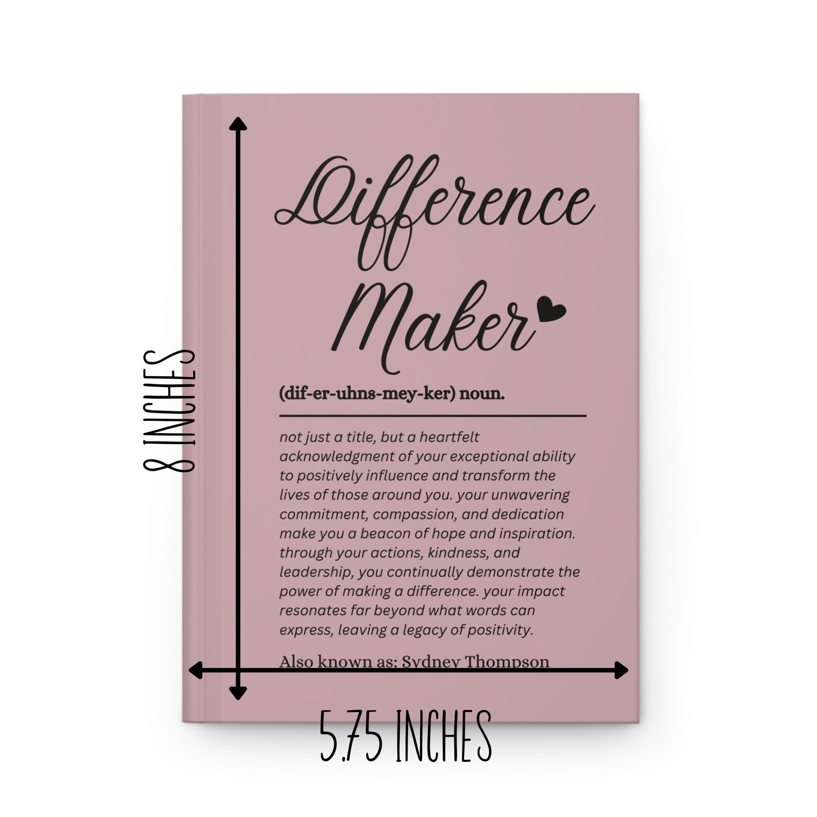 Difference Maker Journal Personalized Thank You Notebook for Coworker ...