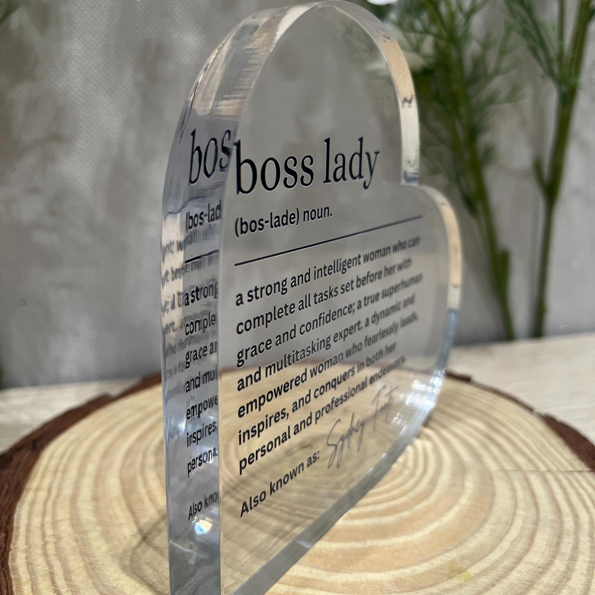 Personalized Boss Lady Acrylic Plaque, Funny New Business Owner Gift ...