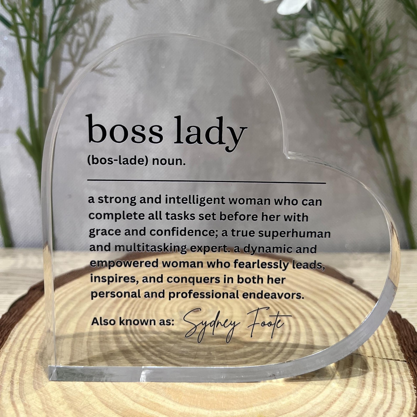 Personalized Boss Lady Acrylic Plaque, Funny New Business Owner Gift ...