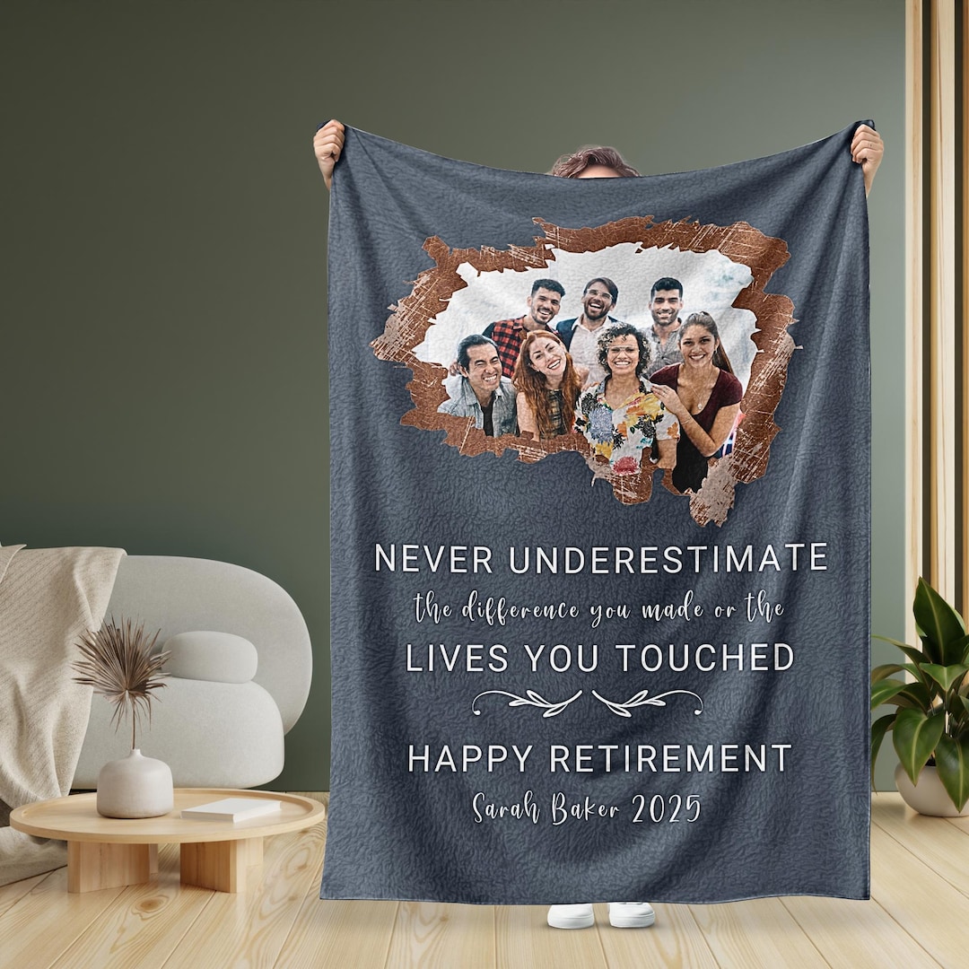 Personalized Retirement Blanket Custom Gift for Women Coworker Farewell ...