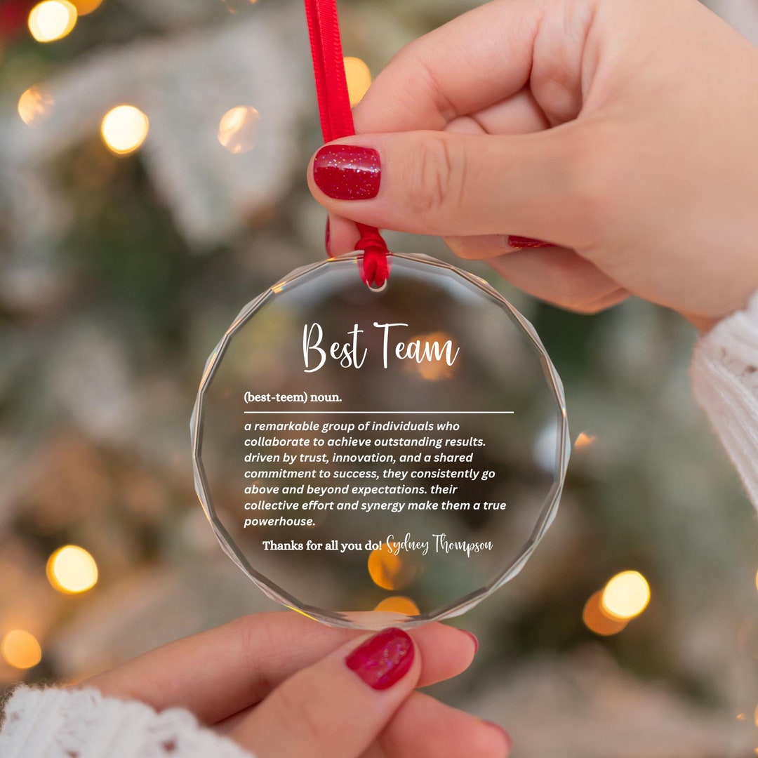 Best Team Personalized Glass Ornament, Corporate Gift, Team ...