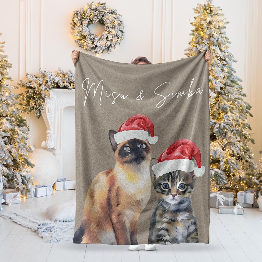 Custom Pet Blanket Using Pet Photo, Watercolor Pet Portrait Dog Blanket ...