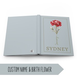 Birth Flower Journal Gift Birth Month Birthflower Personalized Journal ...