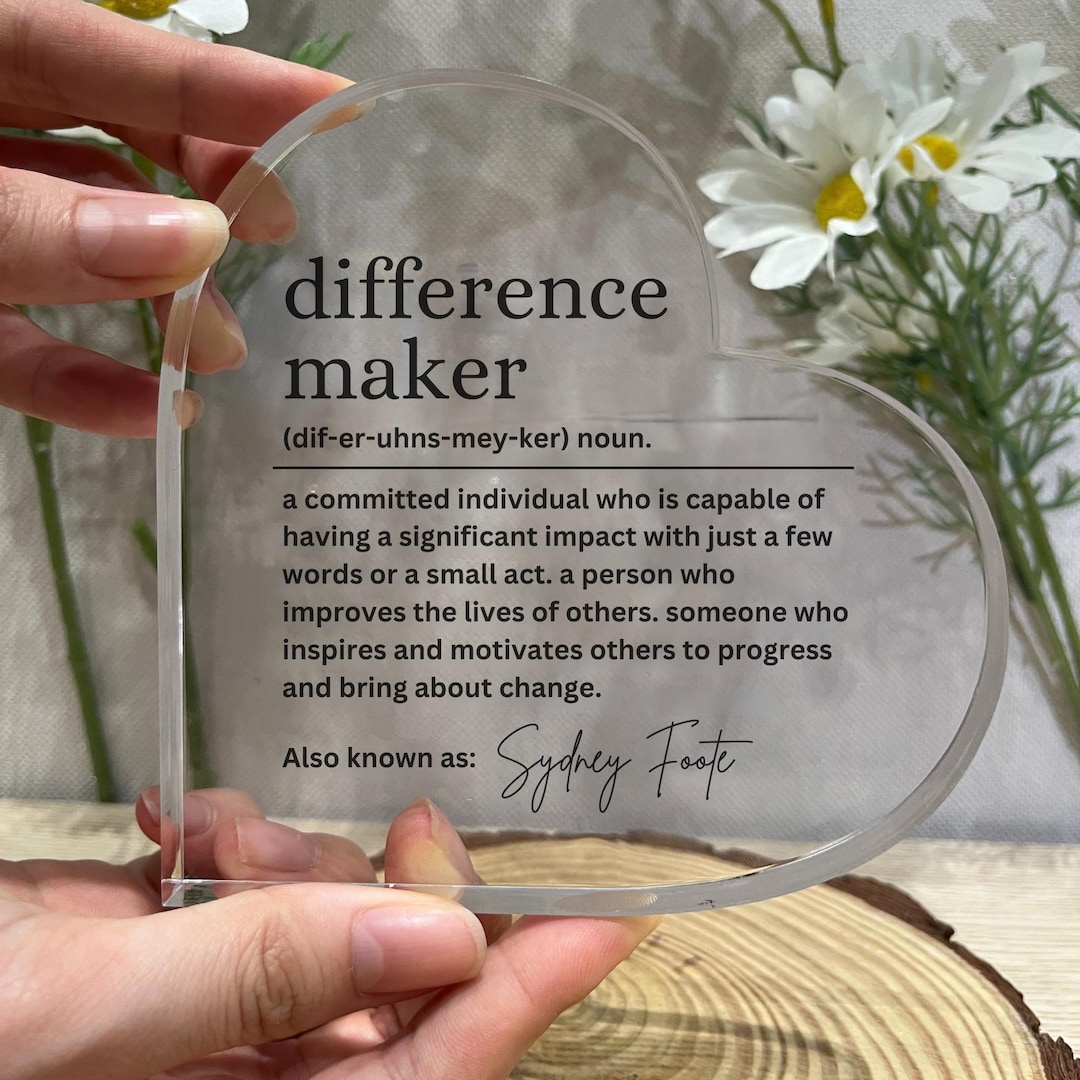 Custom Difference Maker Gift for Teacher Appreciation, Nurse ...