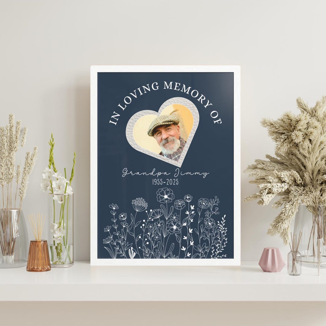 Personalized Memorial Wall Art Print Sympathy Gift, Loss of Dad Father ...