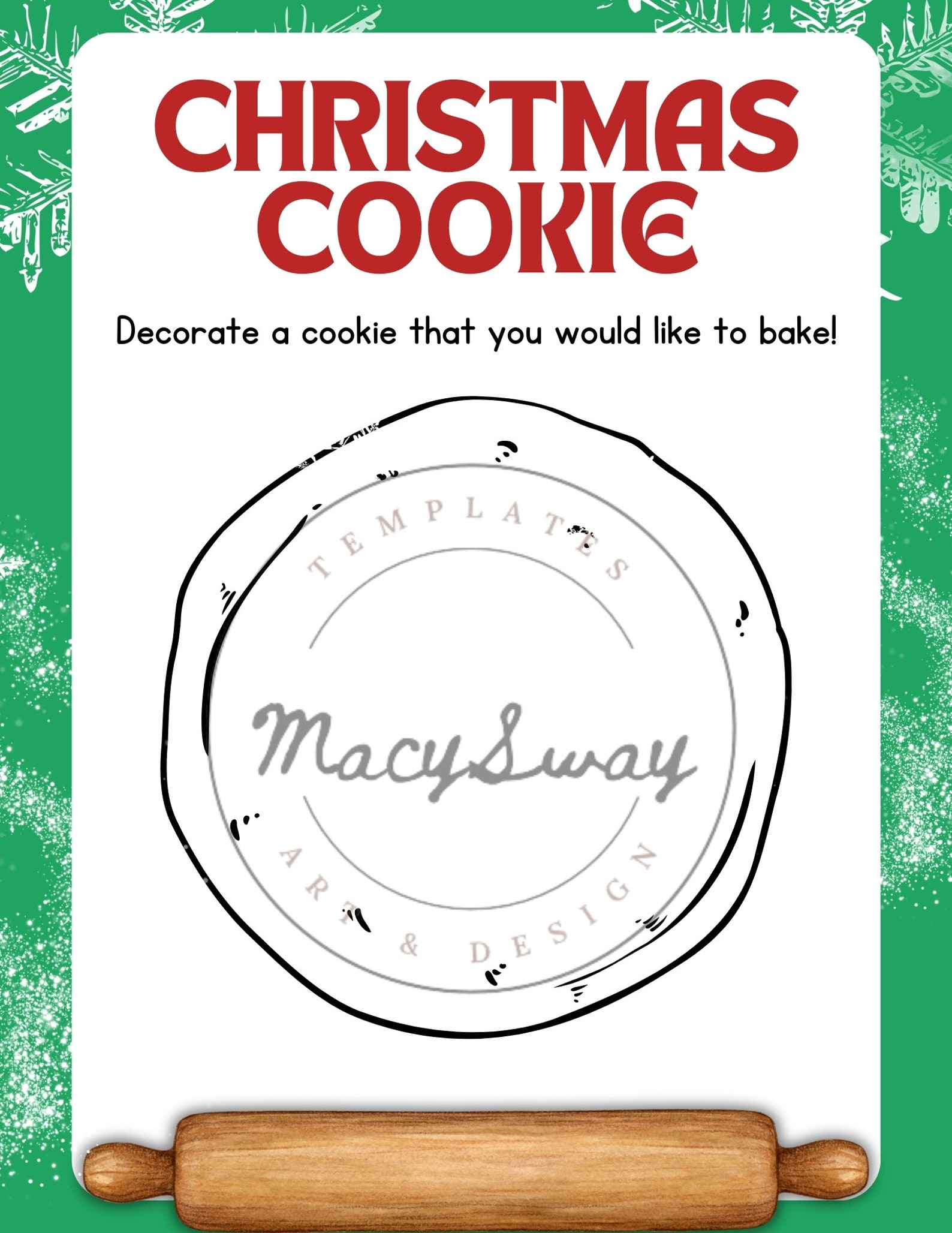 Christmas Cookie Activity Worksheet Craft School Kids Prek Daycare - Etsy