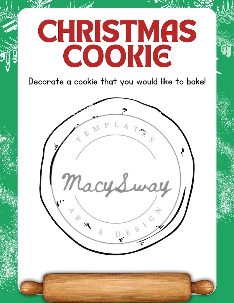 Christmas Cookie Activity Worksheet Craft School Kids Prek Daycare - Etsy