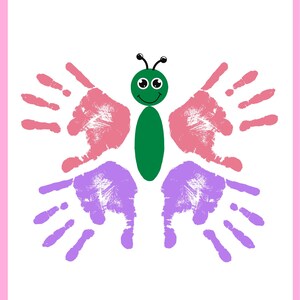 DIY Valentine's Day Baby Toddler Handprint Art - Butterfly Craft - Etsy