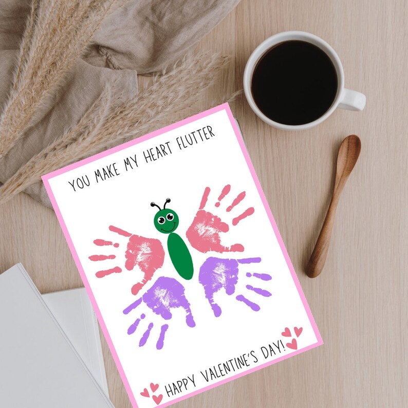 DIY Valentine's Day Baby Toddler Handprint Art - Butterfly Craft - Etsy
