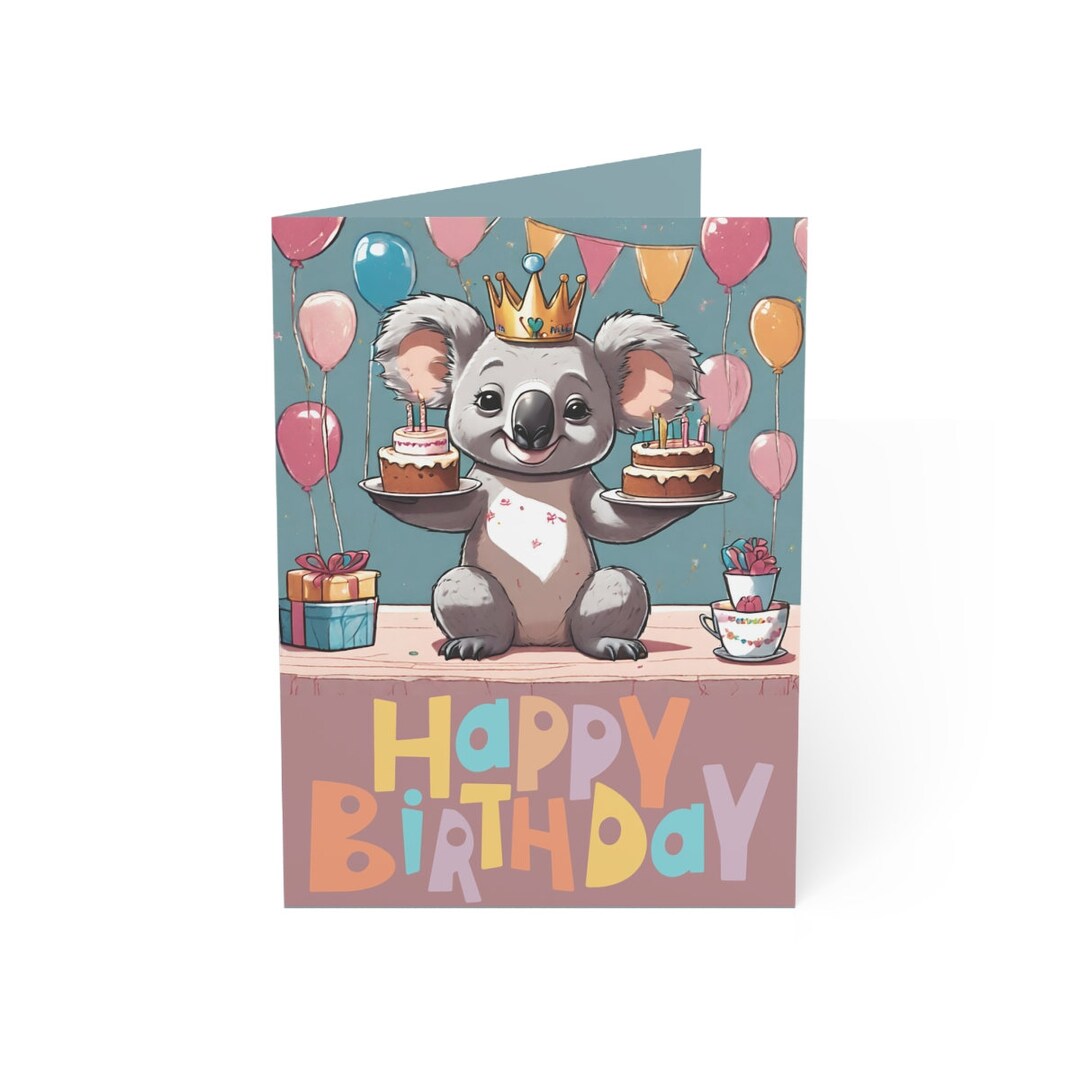 Koala Birthday Card, Cute Koala Birthday Card - Etsy