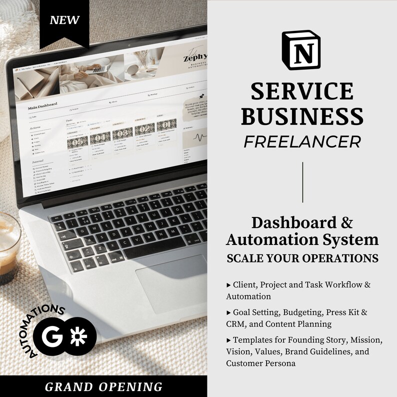 Notion Template Business Dashboard Service Business Bundle for ...