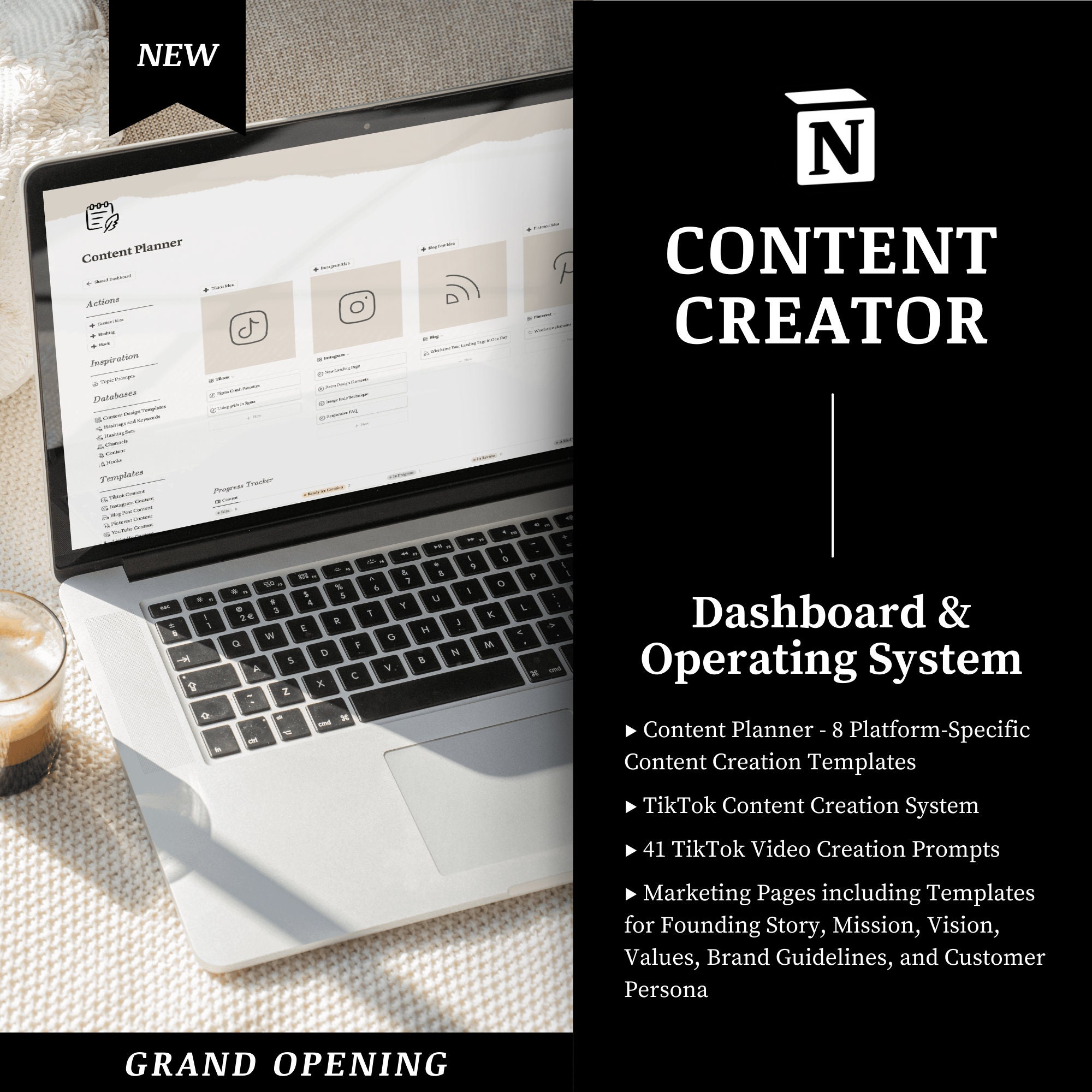 Notion Template Business Dashboard Content Creator Bundle for Freelancers Content Planner ...