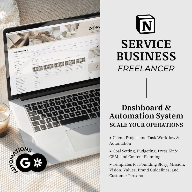 Notion Template Business Dashboard - Service Business Bundle for ...
