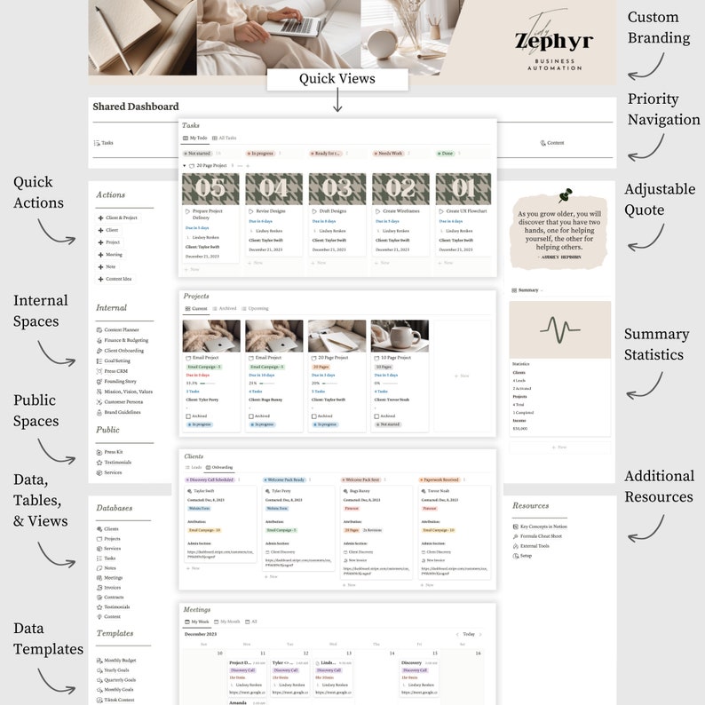 Notion Template Business Dashboard - Service Business Bundle for ...