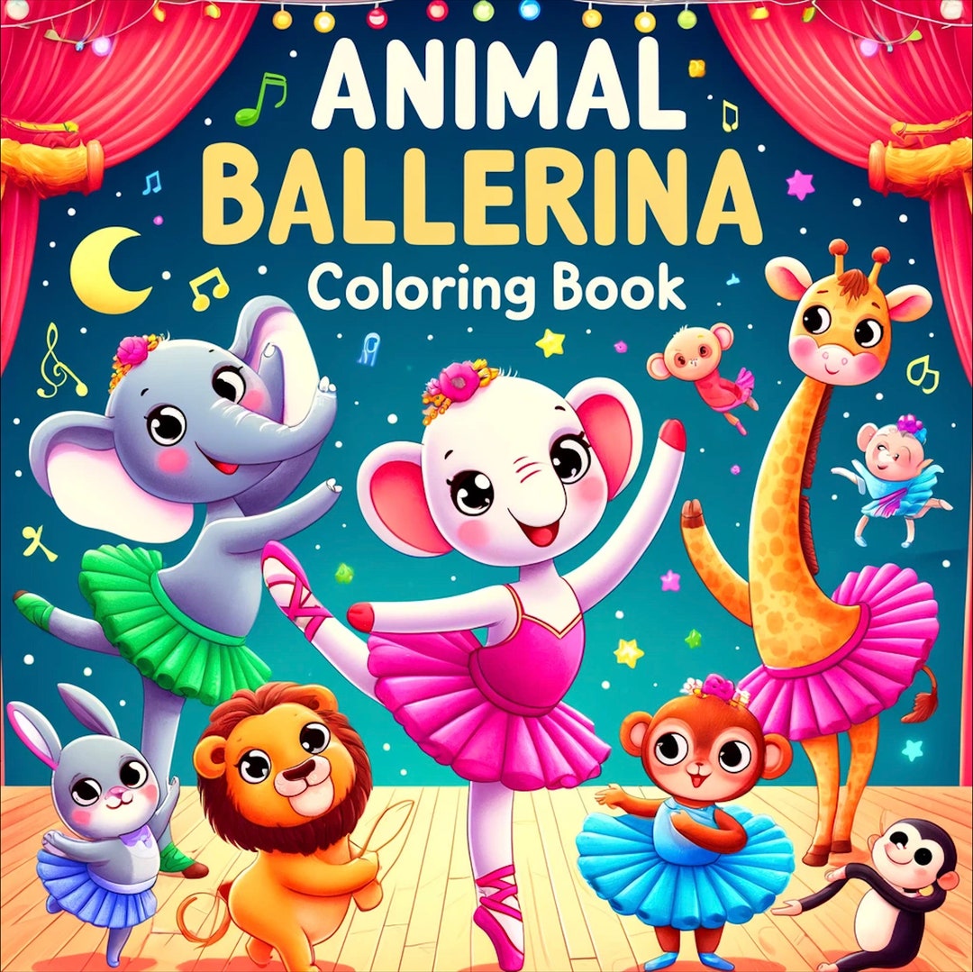 Animal Ballerina Children's Coloring Book. - Etsy