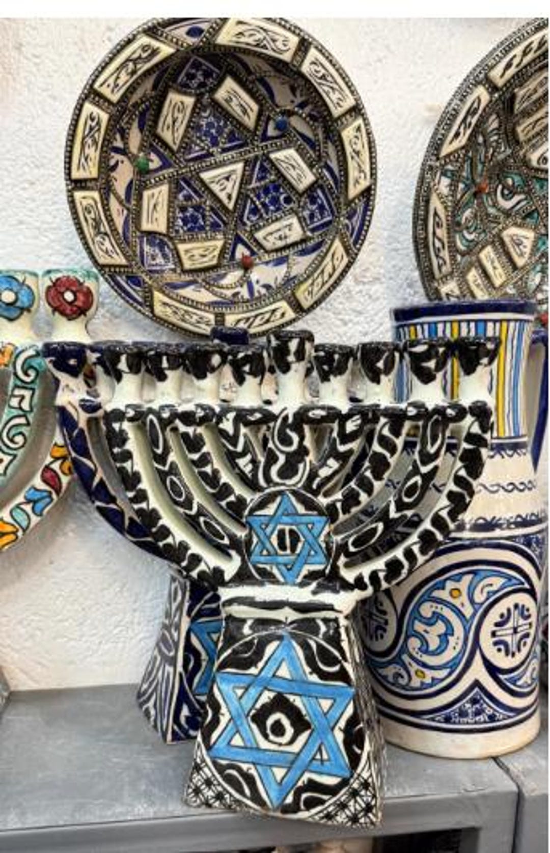 Handmade Ceramic Hanukkah Menorah | Jewish Decoration | Jewish Holiday ...