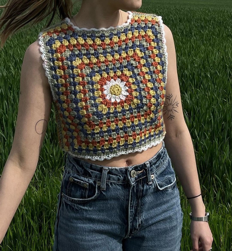 Crochet Flower Vest Pattern by Little Freak Studio - Etsy