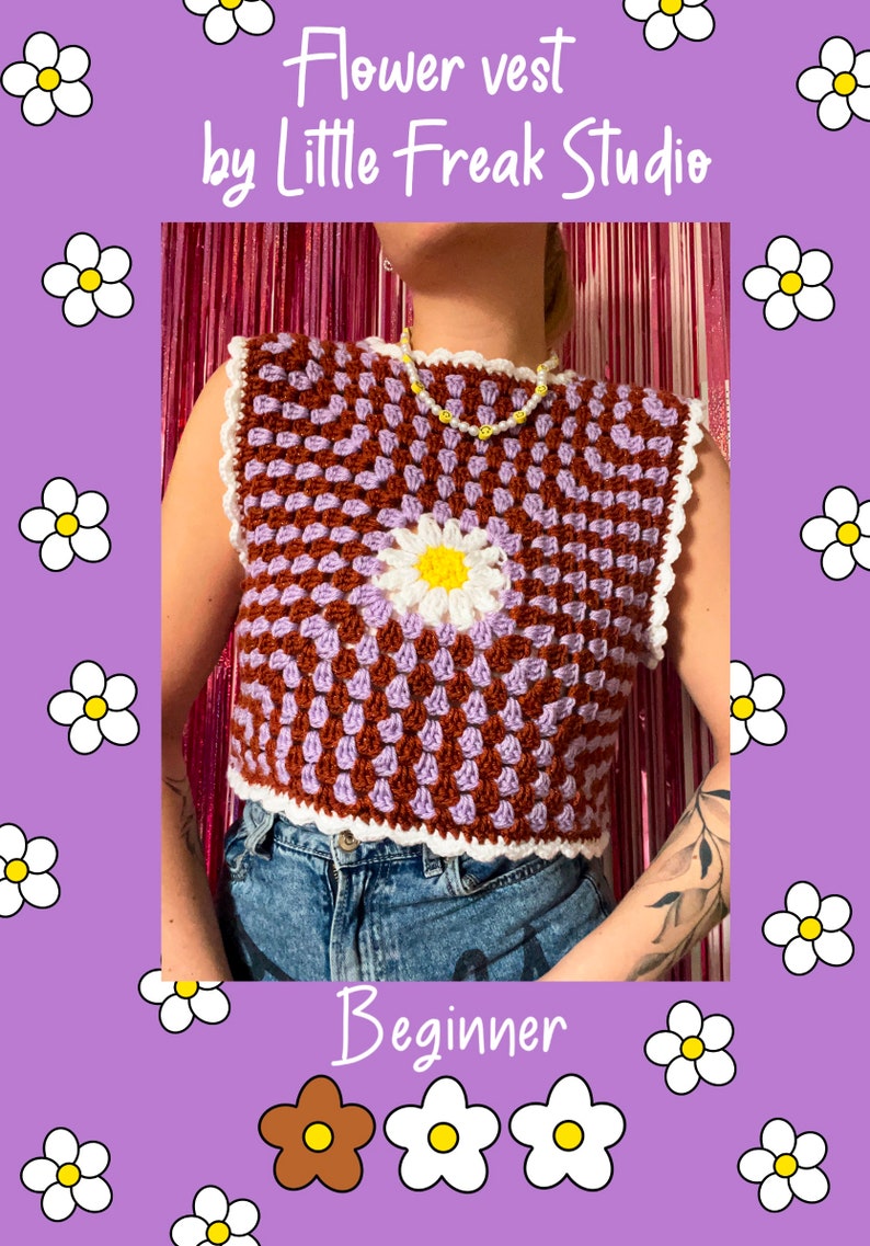 Crochet Flower Vest Pattern by Little Freak Studio - Etsy