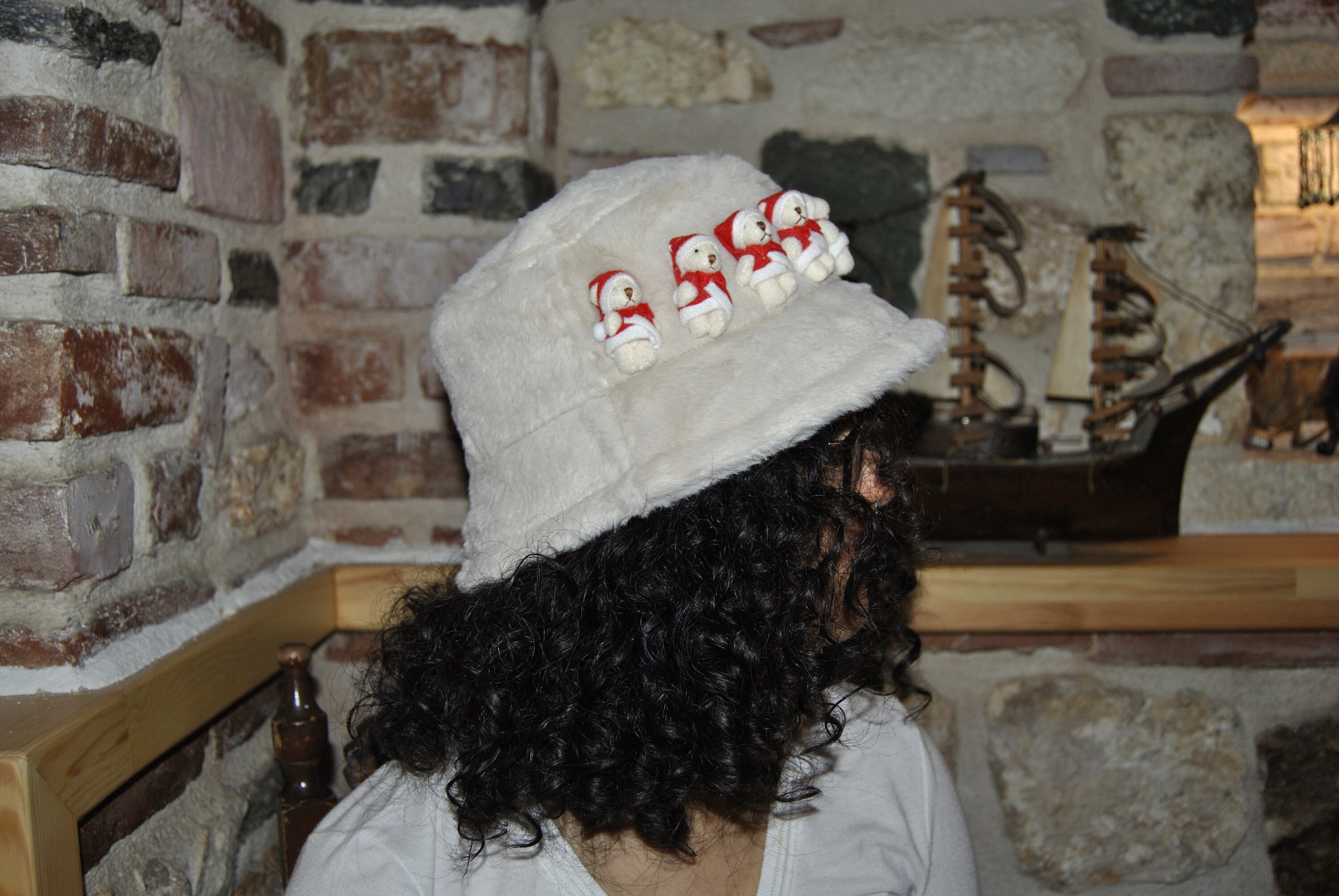 Mini Stuffed Animal Plush White Bucket Hat for Christmas Gift - Etsy