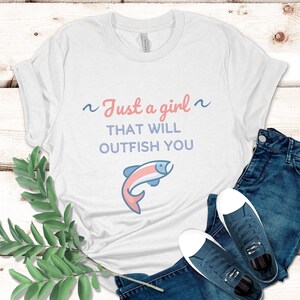 Cute Fishing Shirt Girls Fishing T-shirt Fishing for Her Womens Fly ...