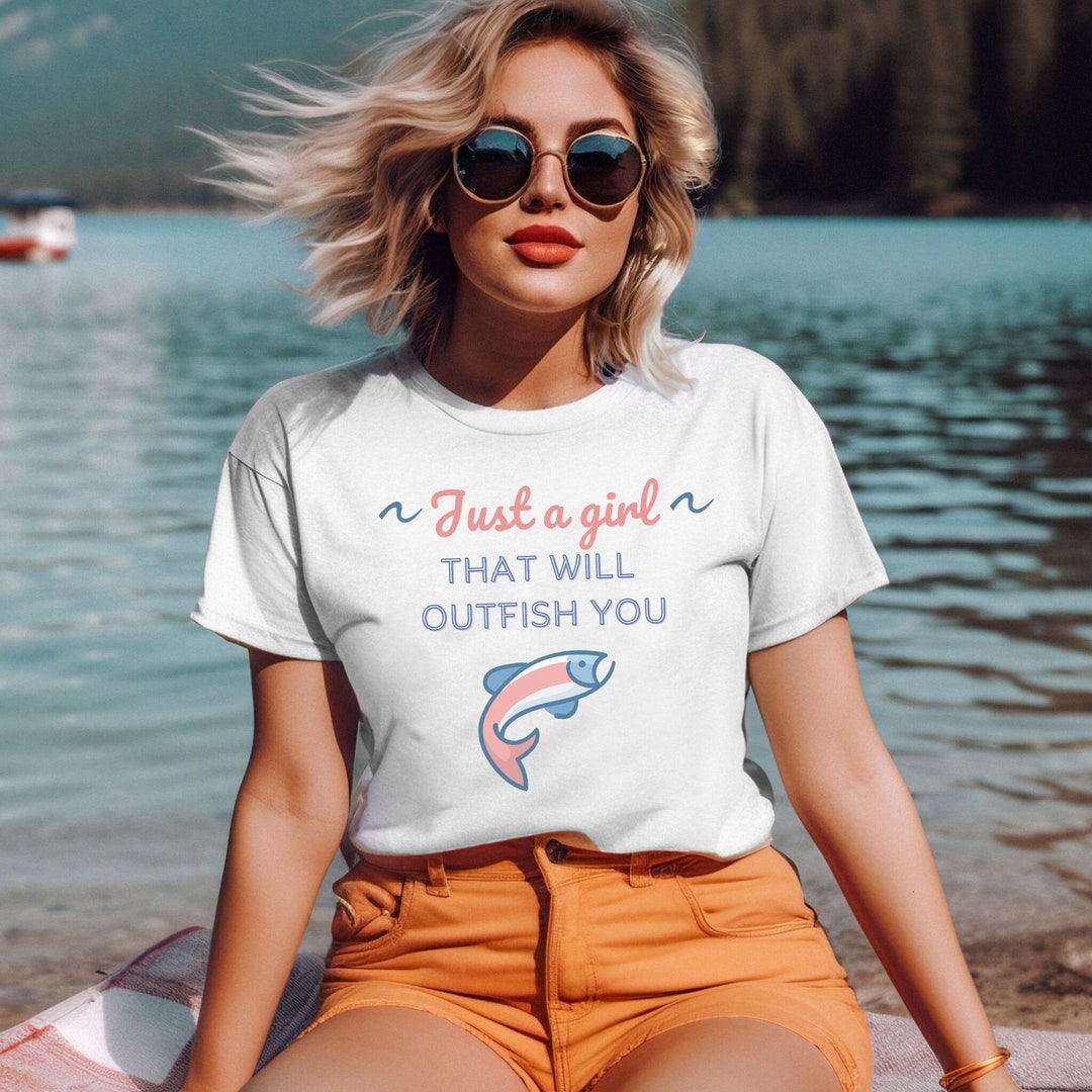Cute Fishing Shirt Girls Fishing T-shirt Fishing for Her Womens Fly ...