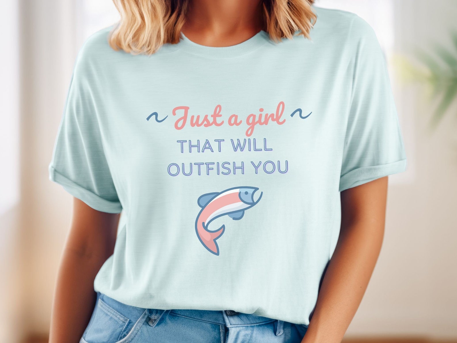 Cute Fishing Shirt Girls Fishing T-shirt Fishing for Her Womens Fly ...