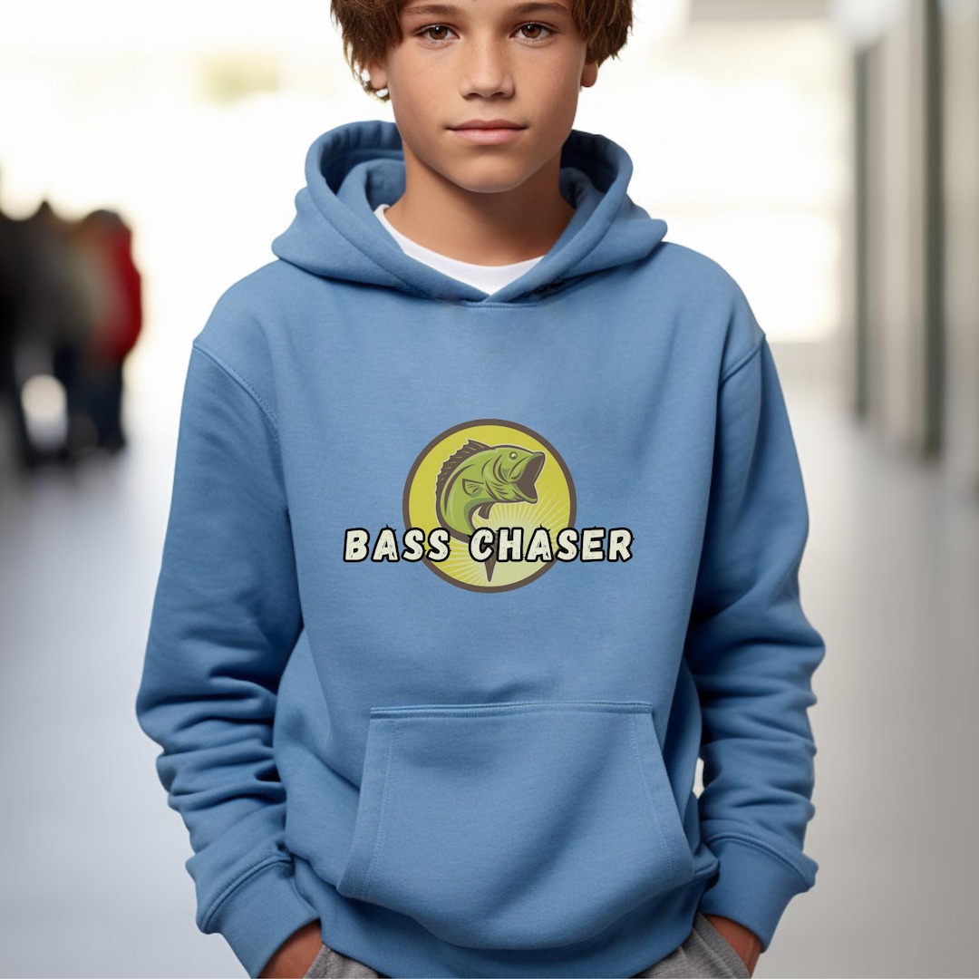 Boys Bass Fishing Hoodie, Youth Fishing Sweatshirt, Youth Bass Fishing ...