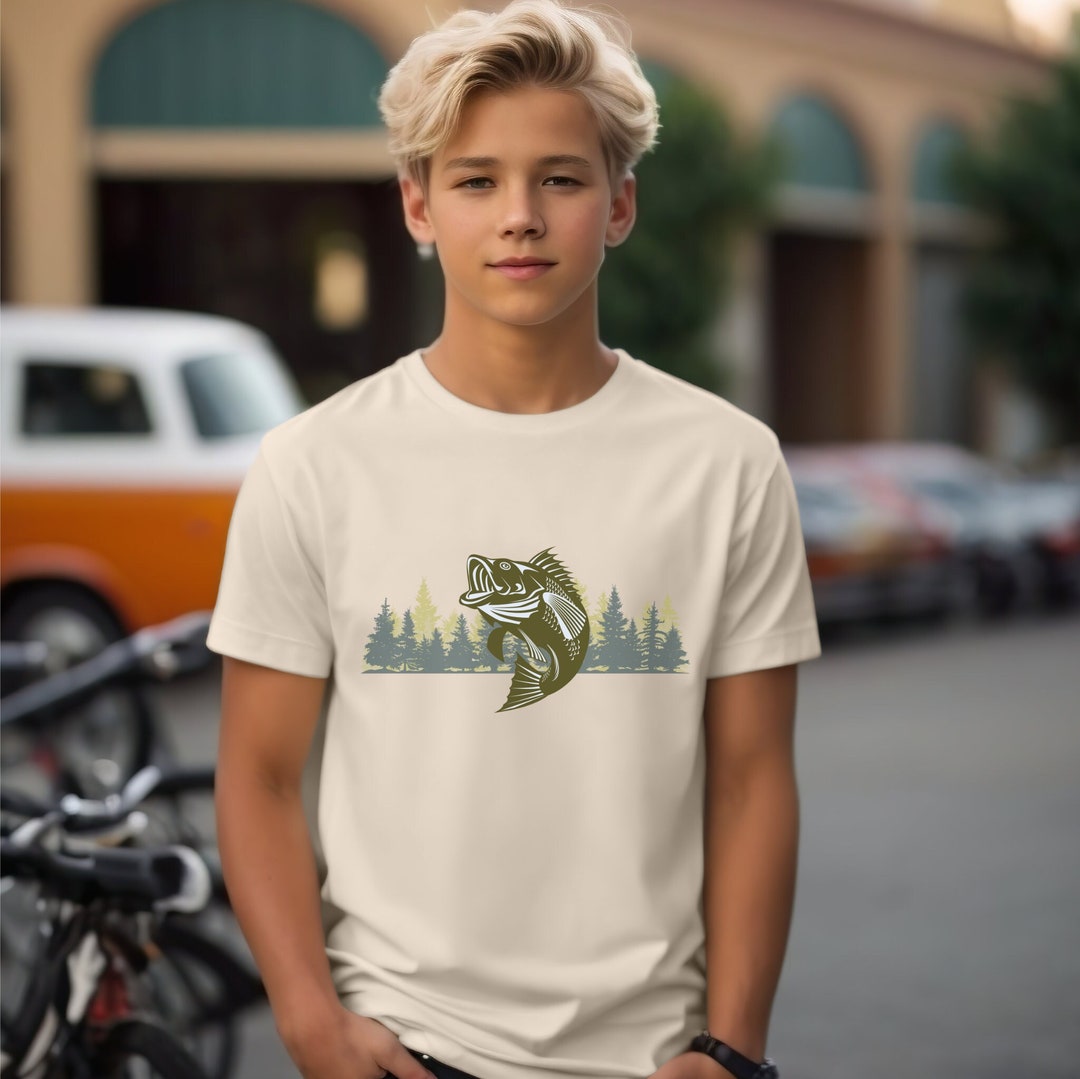 Boys Bass Fishing T-shirt: Outdoorsy Youth Nature Tee - Etsy