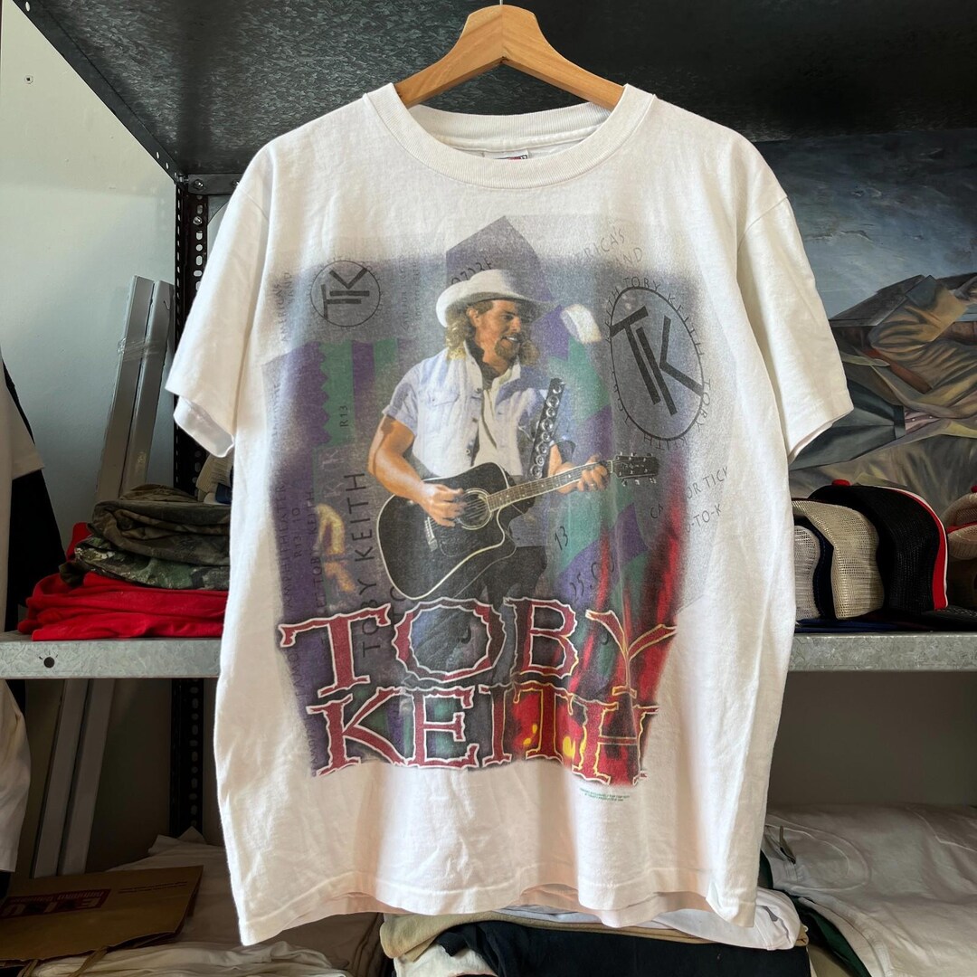 Vintage 1996 Toby Keith Blue Moon Tour White T-shirt Size XL Country ...