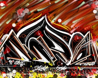 Sketch to Street: Digital Graffiti Evolution Print - Etsy