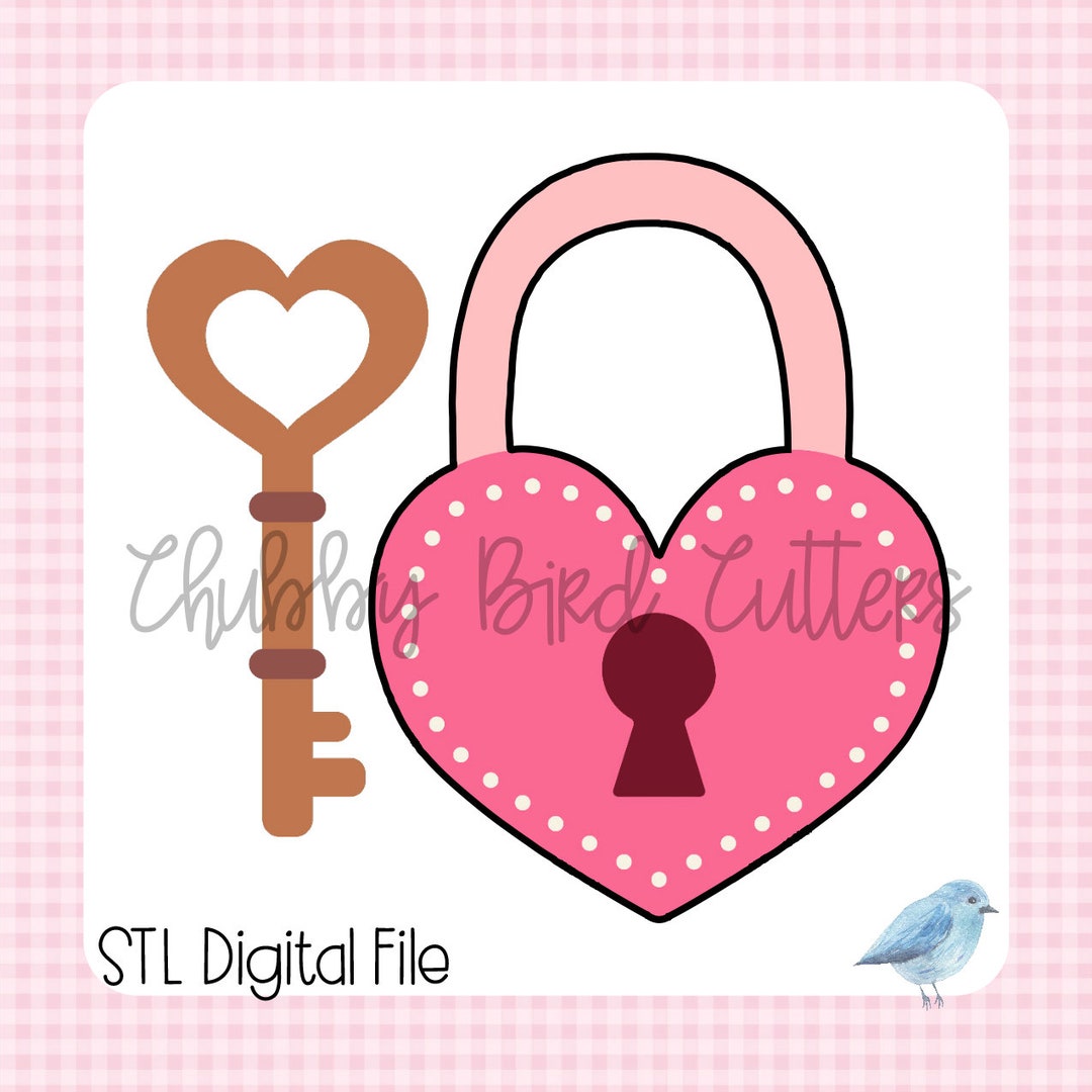 Heart Lock & Key Cookie Cutters STL Digital File - Etsy