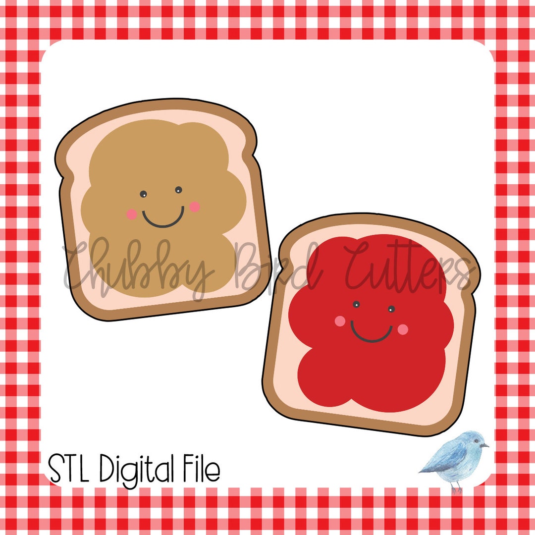 We Go Together Peanut Butter & Jelly Cookie Cutter STL Digital File - Etsy