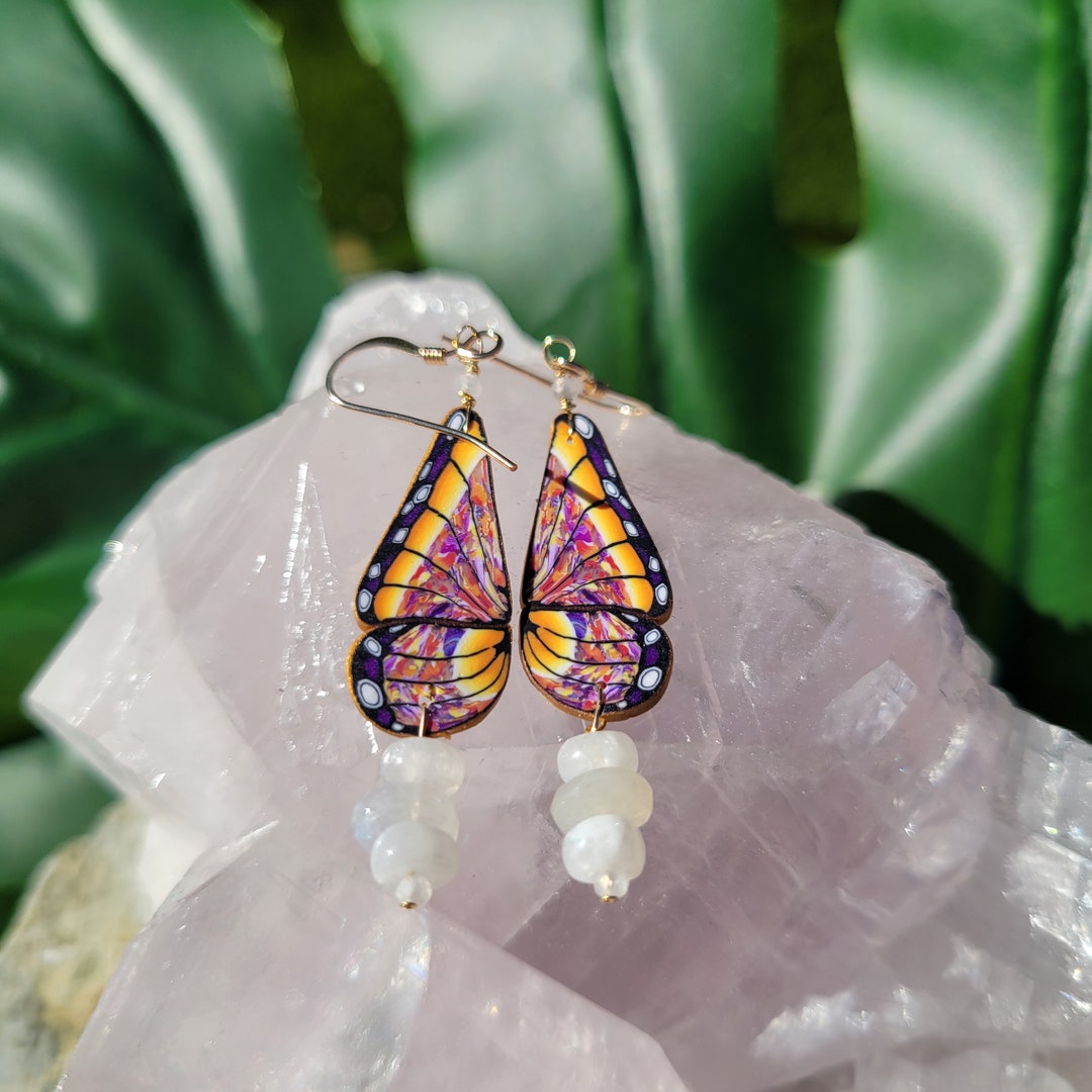 Sunset Mirage Wings Butterfly Polymer, 14K Gold-filled & Rainbow ...