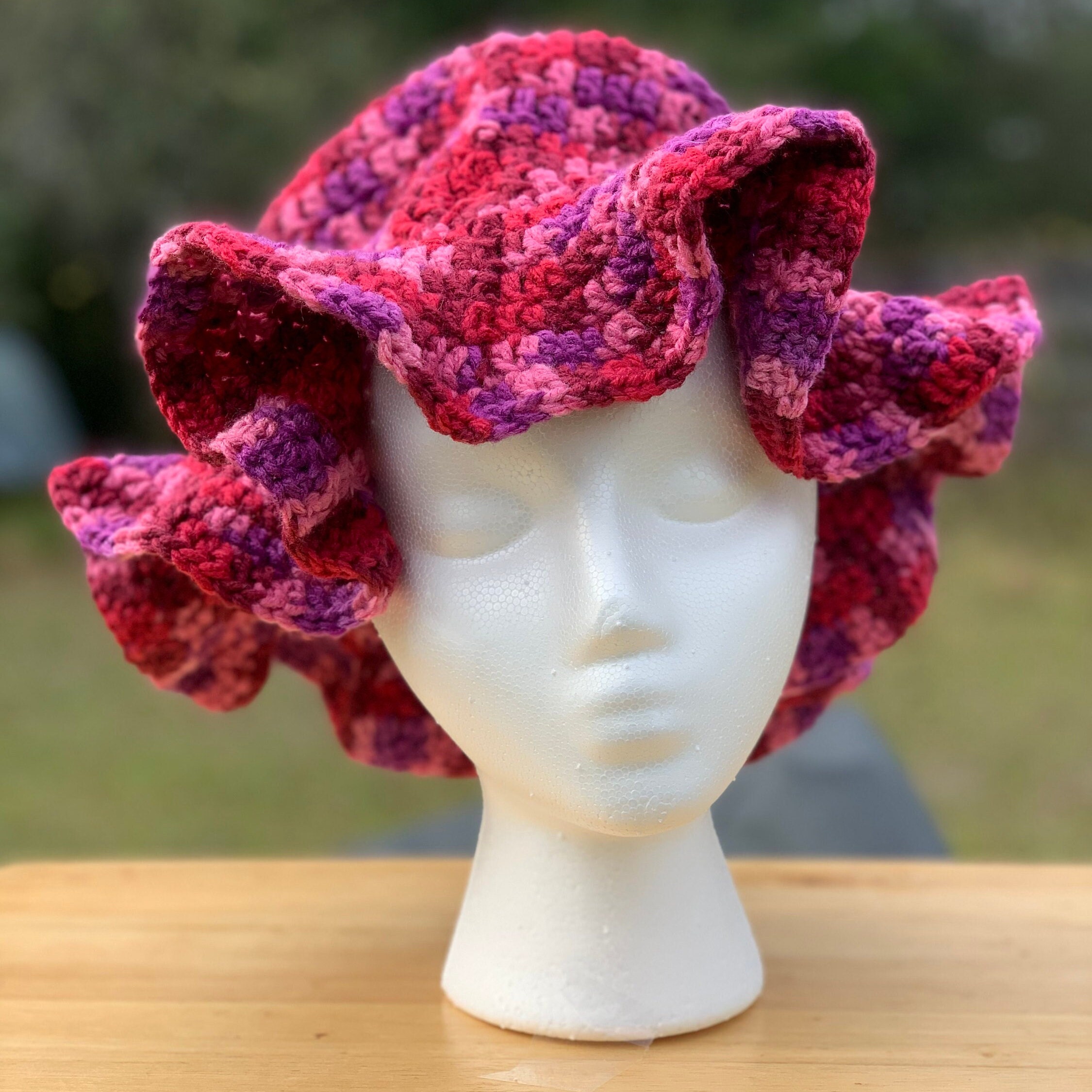 Pink Floppy Cottagecore Crocheted Bucket Sun Hat - Adult One-size - Etsy