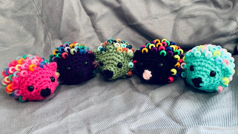 Crocheted Hedgehog Fidget Toy – Stuffed Amigurumi Plush With Beads - Etsy