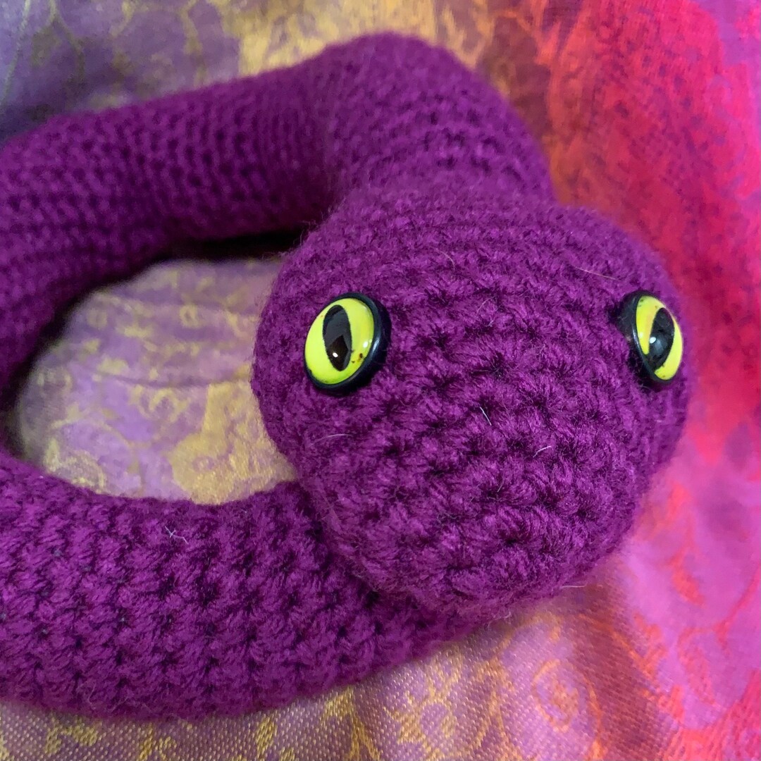 Large Poseable Purple Snek Hand Crocheted Stuffed Snake Amigurumi Plushie Toy - Etsy