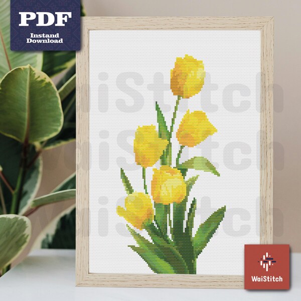 Tulip Cross Stitch - Etsy